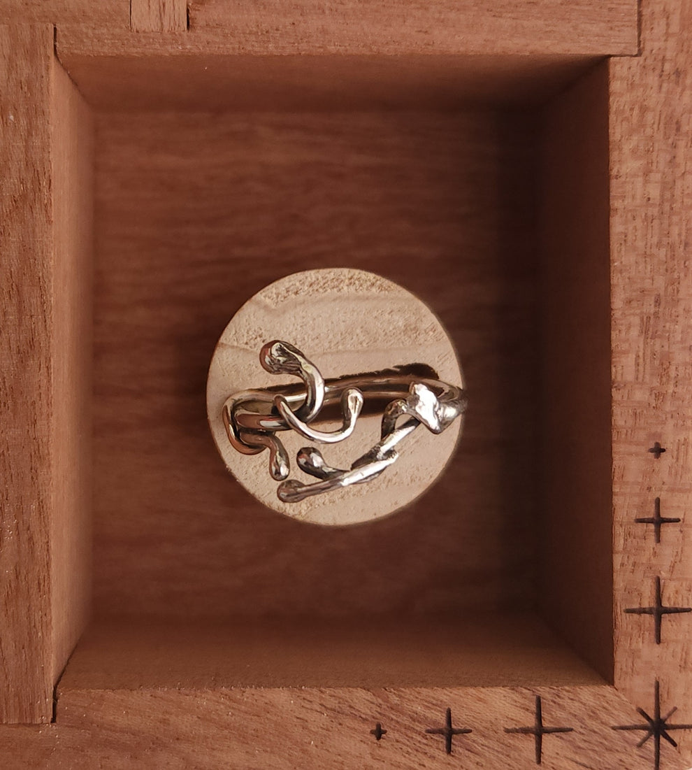 'Roots' 925 Sterling silver adjustable ring – Tooled Treasure